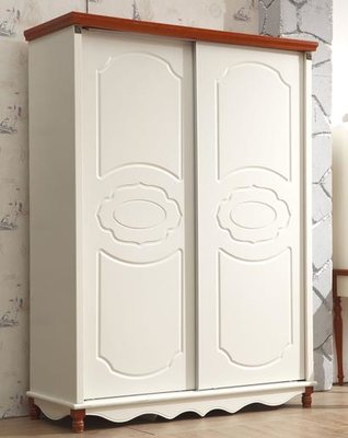 American Style Mediterranean White Clothes cabinet wooden wardrobe