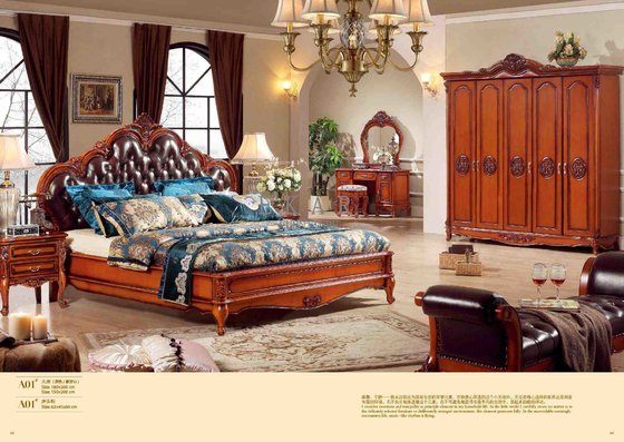 Wooden Sofa Frame Antique Classic Wood Carving Bed