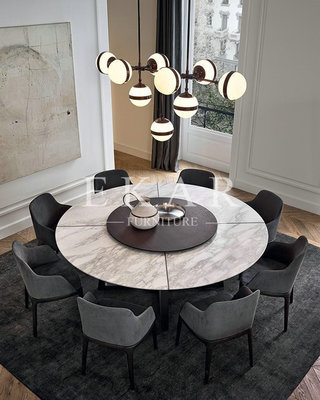 Solid Wood Leg With Centre Round Rotating Dining Table ZZ-ZC02A
