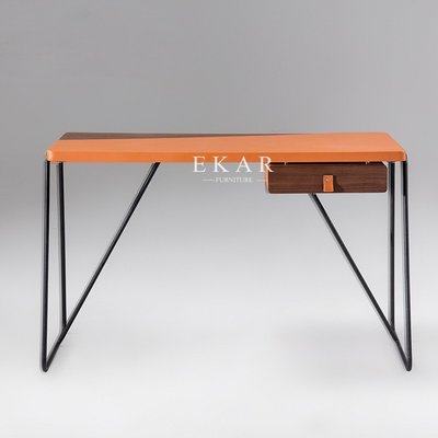 Simple Design Metal Base Study Table Modern Office Desk