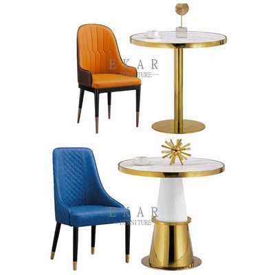 High Back Nordic Design Metal Leg Modern Dining Chair