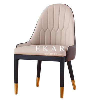 French Italian Style Wooden Modern Leather Dining Chair