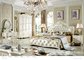 Bedroom Furniture Antique French Style King Size White Leather Wooden Bed