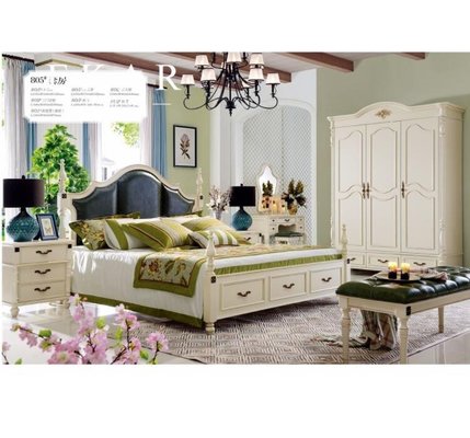 Room Furniture Bedroom Set Latest Wood Double Bed Design With Storage Box