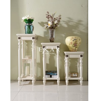 Concise White Console Desktop Pot Holder Flower shelf