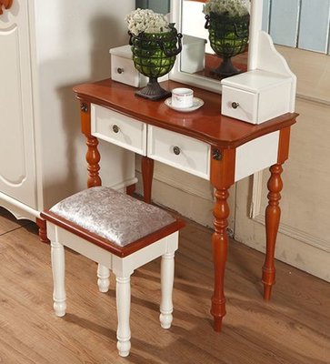 Antique concise style dressing table with mirror drawer dresser