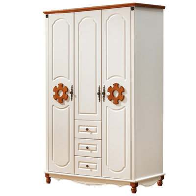 Classic Countryside Style 3 Doors Clothes Cabinet Wardrobes