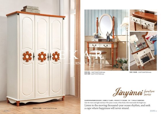 Mediterranean White Clothes cabinet American country wooden wardrobe