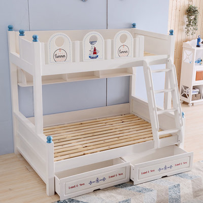 Double bed with guardrail Double-deck Children Bed