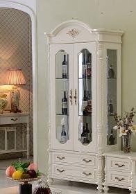 dining room classic wooden white showcase glass cabinet furniture