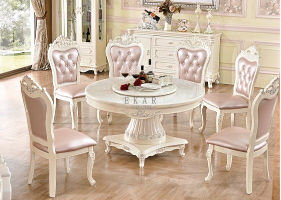 antique round Wood dining table with turntable