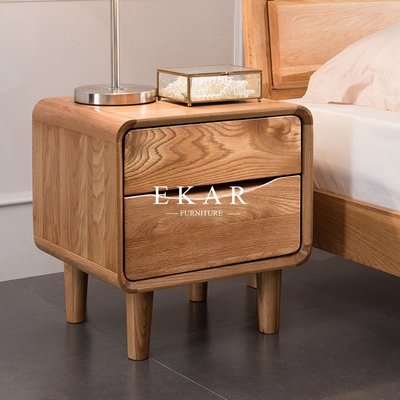 Bedside Table Bedroom Furniture White Oak Nightstand With Drawer