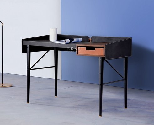 Simple Design Metal Base Study Table Modern Office Desk