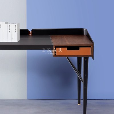 Simple Design Metal Base Study Table Modern Office Desk