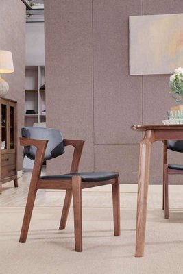 Modern Design Ash Wood Hotel Pu Leather Dining Room Chair