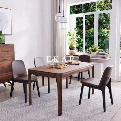 European Simple Furniture 6 Chairs Set Rectangular Dining Table Solid Wood