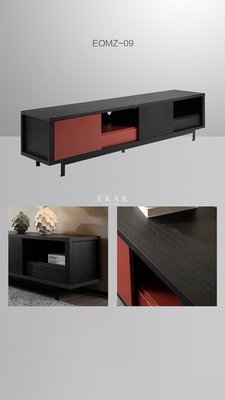 Foshan Metal Legs Simple Design Wooden Red Tv Stand